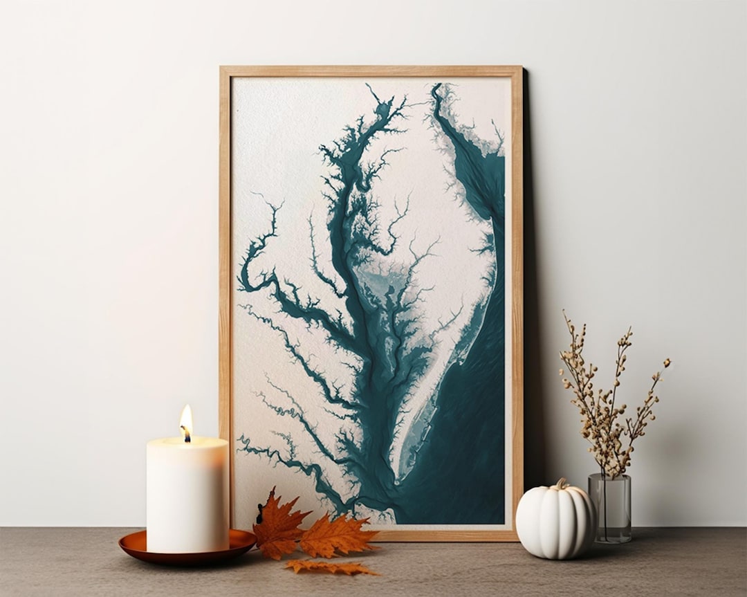 Chesapeake Bay Fall Aesthetic Map Print Cozy Autumn Wall Art Coastal ...