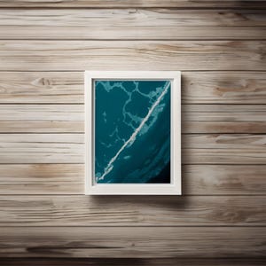 Key Largo Florida Shoreline Coastal Map Art Print Tropical Island ...