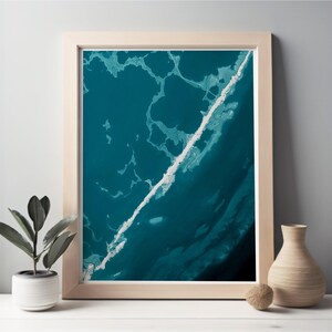 Key Largo Florida Shoreline Coastal Map Art Print Tropical Island ...