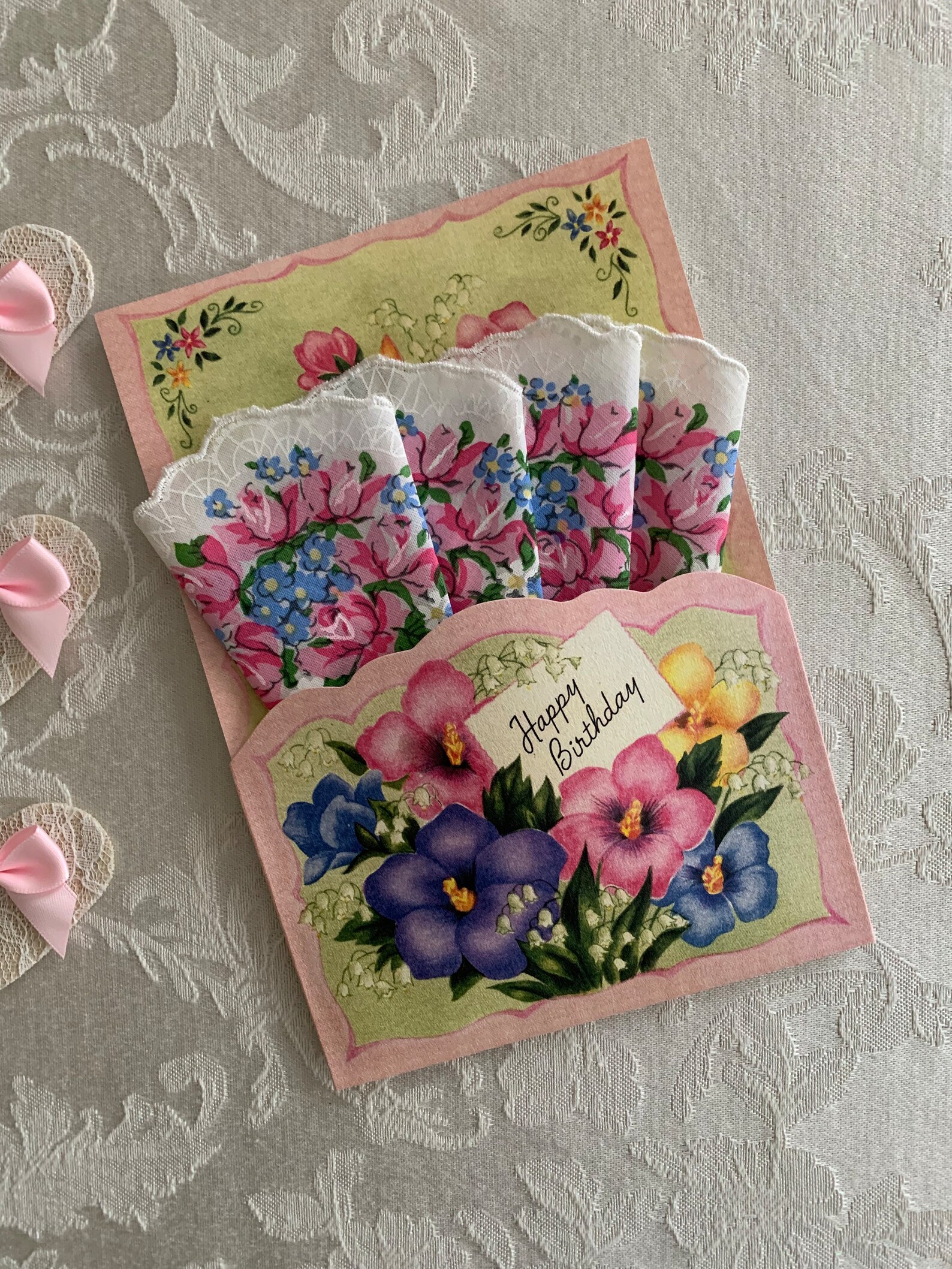 Happy Birthday Hanky Pocket Card - Etsy