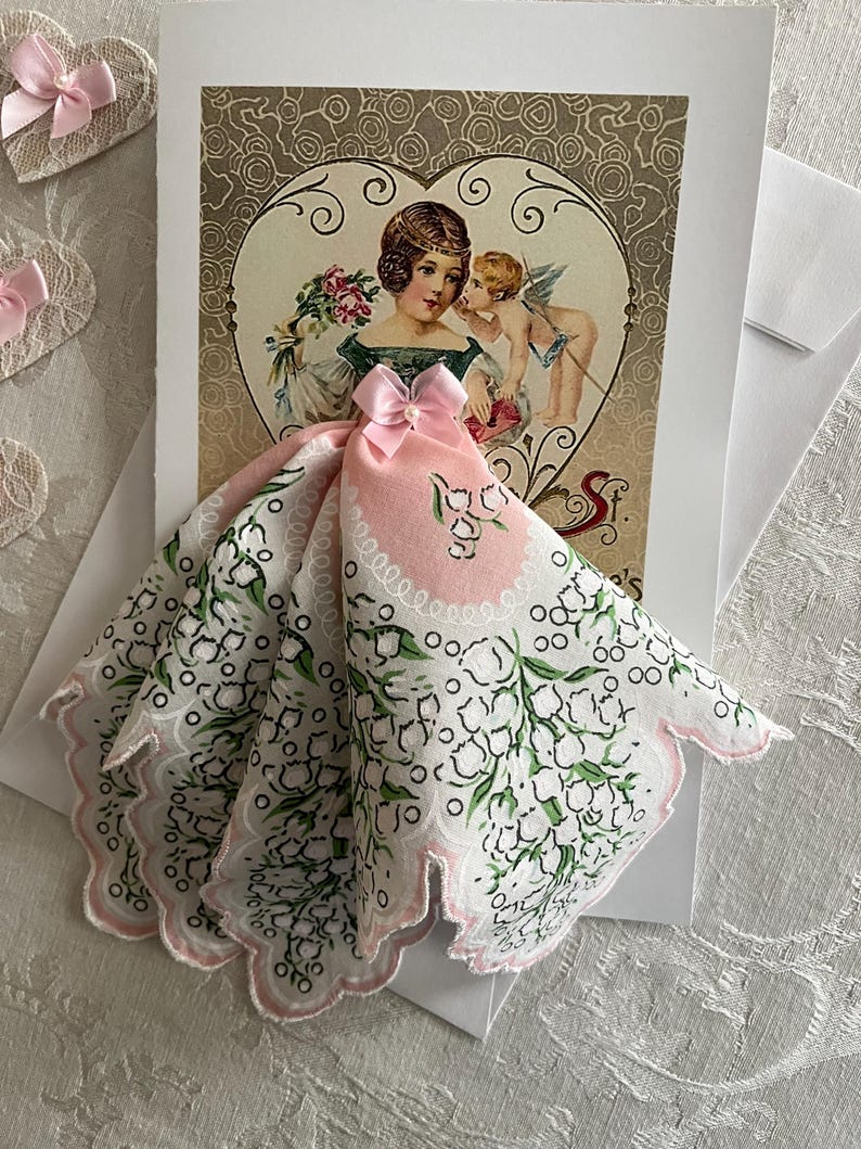 Vintage Style Valentine Hanky Greeting Card - Etsy
