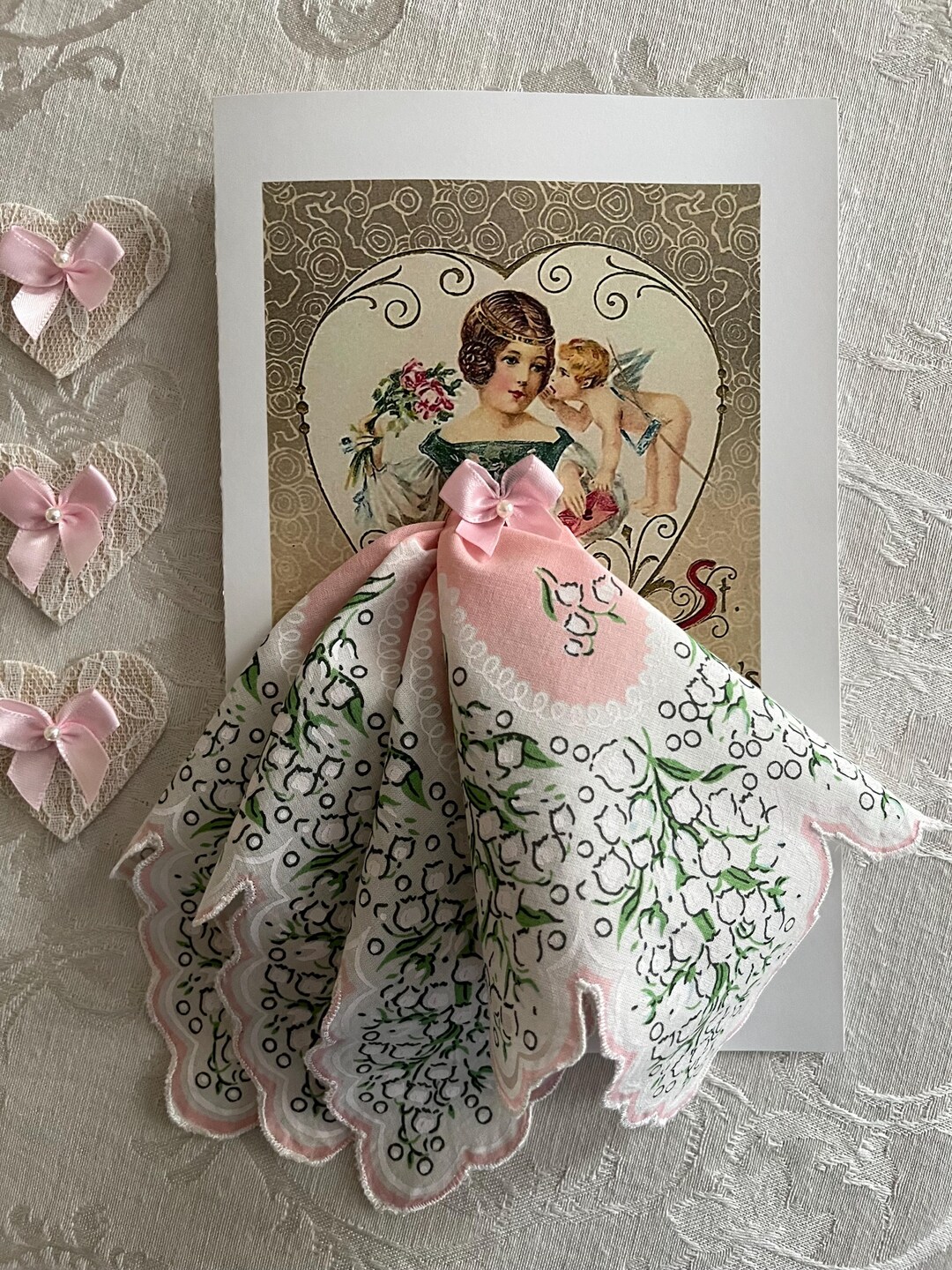 Vintage Style Valentine Hanky Greeting Card - Etsy
