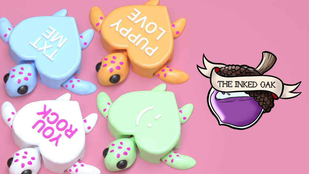 Lovely Message Turtles, Articulated Fidget Desk Toy - Etsy