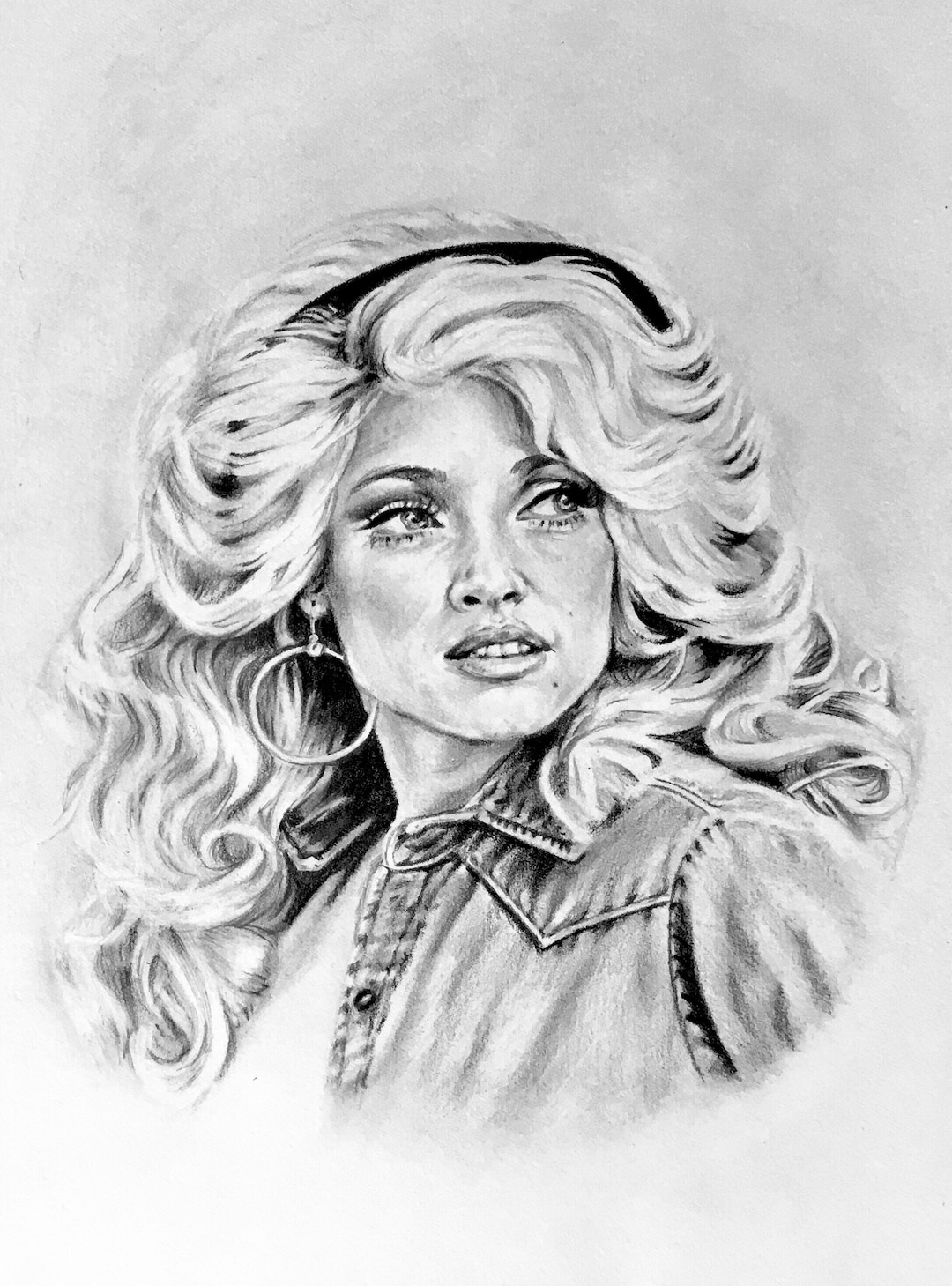 Dolly Parton - Pencil Portrait Print - Etsy