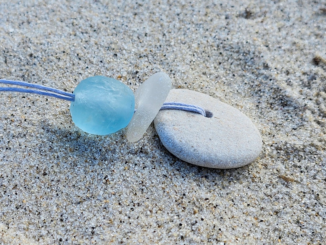 Natural Beach Stone Necklace, Boho Jewelry, Beachy Necklace, Unique ...