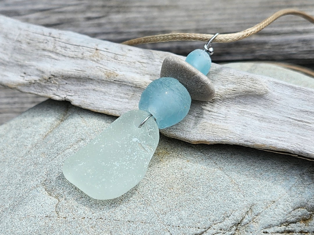 Genuine Sea Glass Necklace, Beachy Necklace, One of a Kind Necklace ...