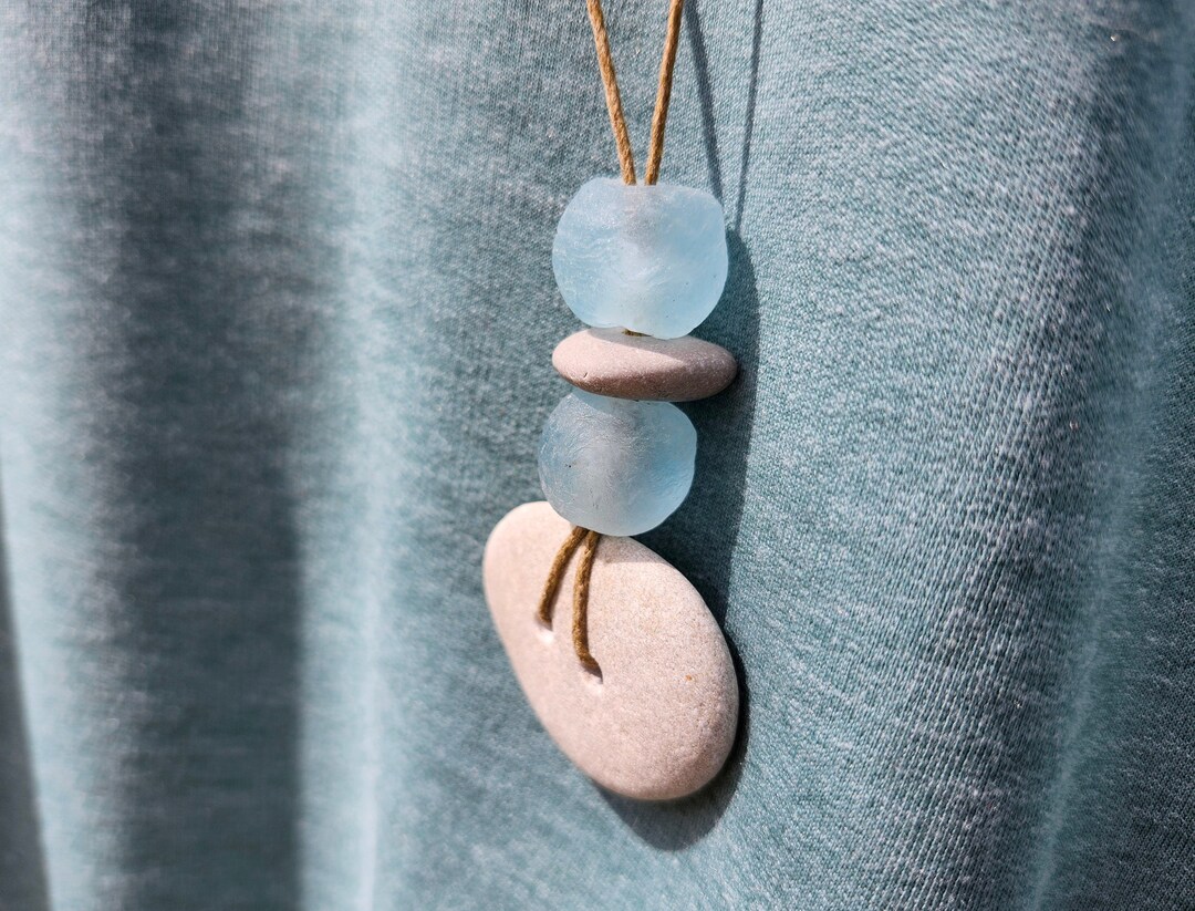 Natural Beach Stone Necklace, Unique Graduation Gift, Beach Jewelry ...