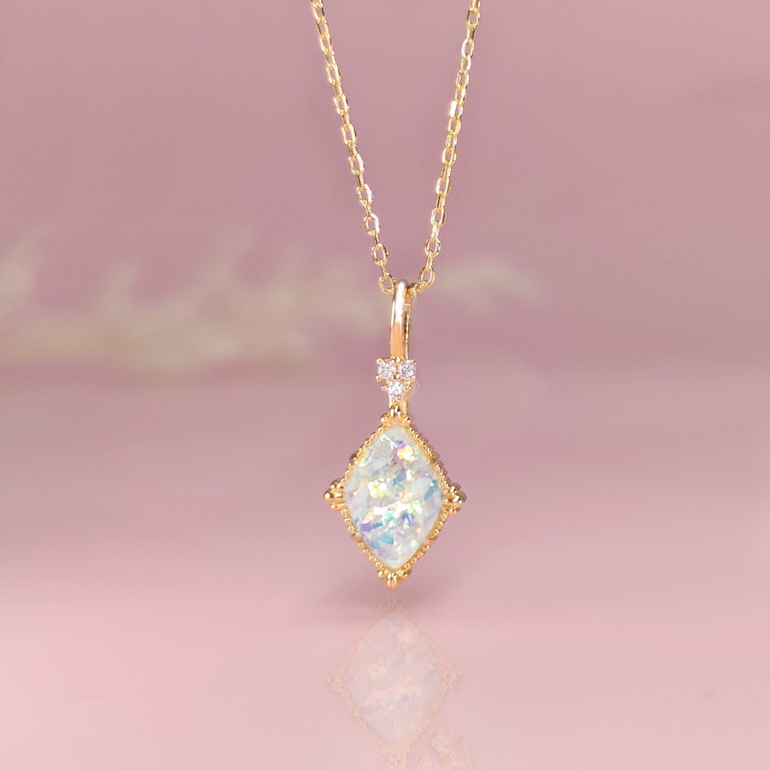 Solid Gold Cremation Ashes Diamond Shape Necklace |DIY Ashes Jewelry ...