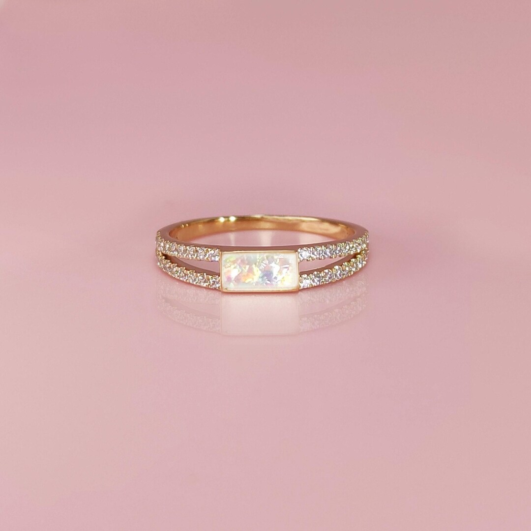 DIY Solid Gold Cremation Ashes Halo Rectangle Ring |DIY Ashes Jewelry ...