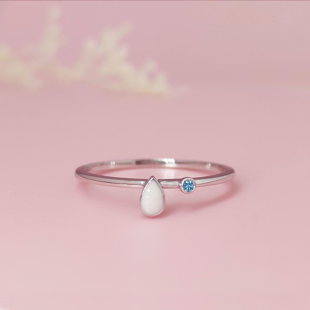 DIY Breastmilk Solid Gold Heart Shape Birthstone Ring Kit,stackable ...