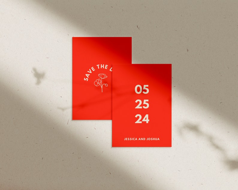 Poppy Wedding Save the Date Template (digital Download) - Etsy