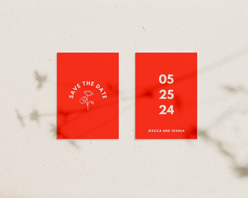 Poppy Wedding Save the Date Template (digital Download) - Etsy