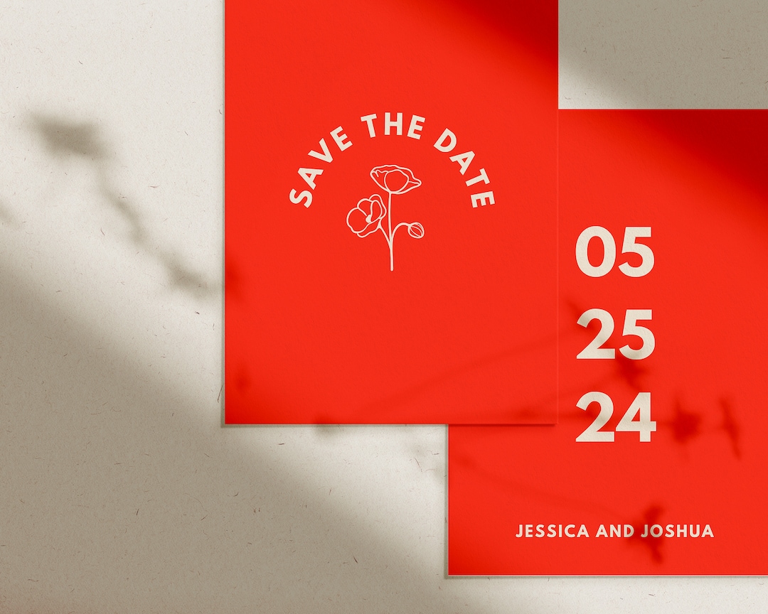 Poppy Wedding Save the Date Template (digital Download) - Etsy