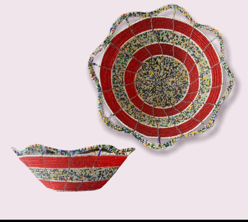 Handmade African Beaded Bowl - Etsy