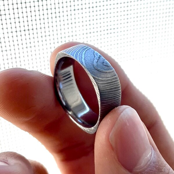Damascus Steel Ring - Etsy