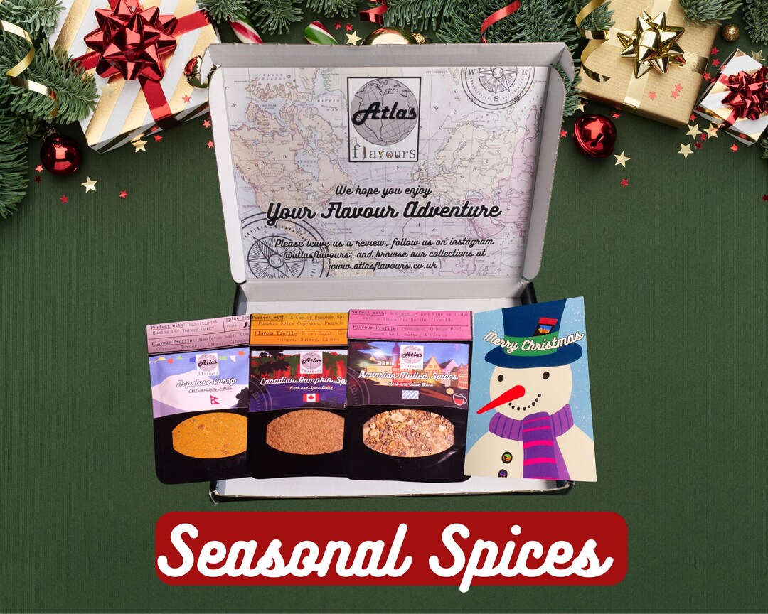 Secret Santa - Christmas Spice Blends Gift Box – Mulled Wine, Curry ...