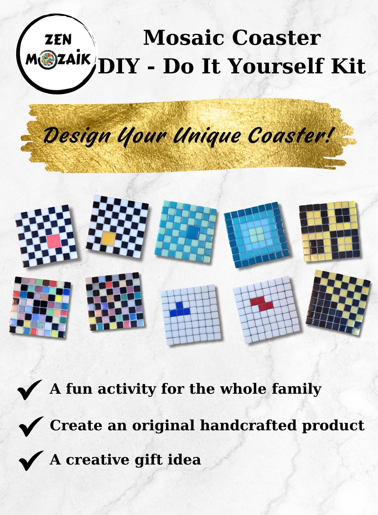 DIY Mosaic Coaster Kit – Make Your Own Coaster With Crafts Project – A ...