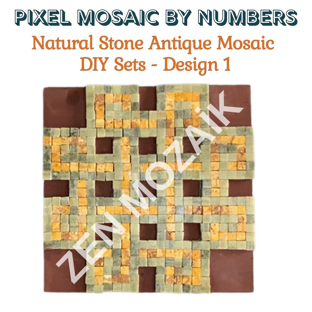 Pixel Mosaic by Numbers - Natural Stone Antique Mosaic DIY Kit - Etsy