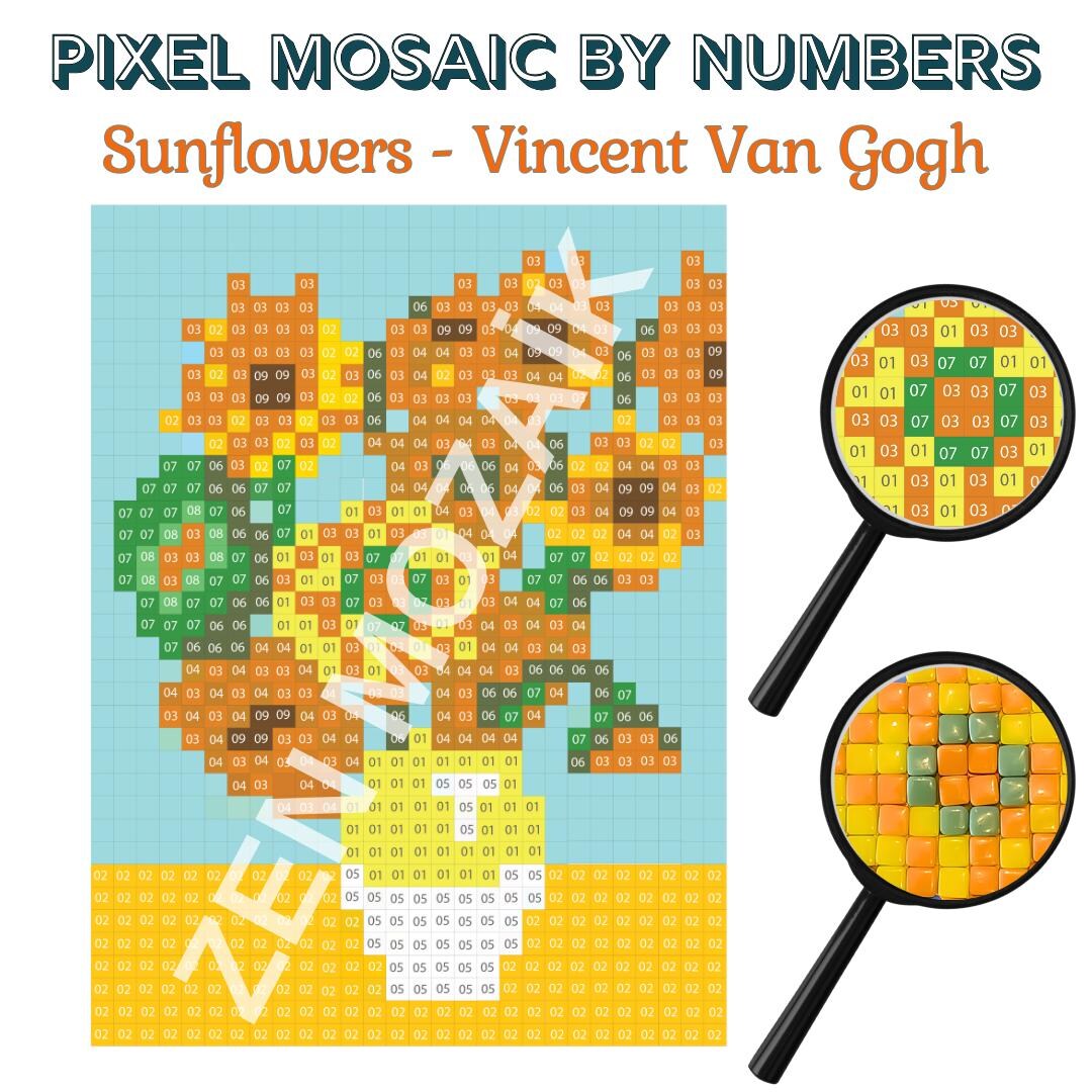 Pixel Mosaic by Numbers - Glass Mosaic DIY Kit - Etsy