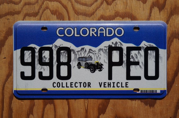 Colorado COLLECTOR VEHICLE License Plate Antique Car | Etsy