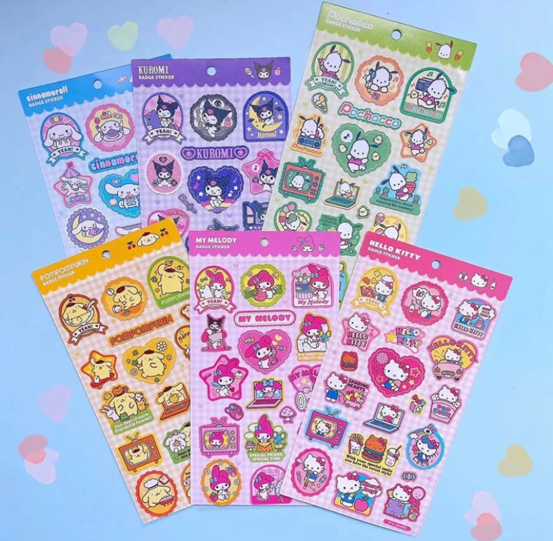 Cute Sanrio Sticker Sheets - Etsy