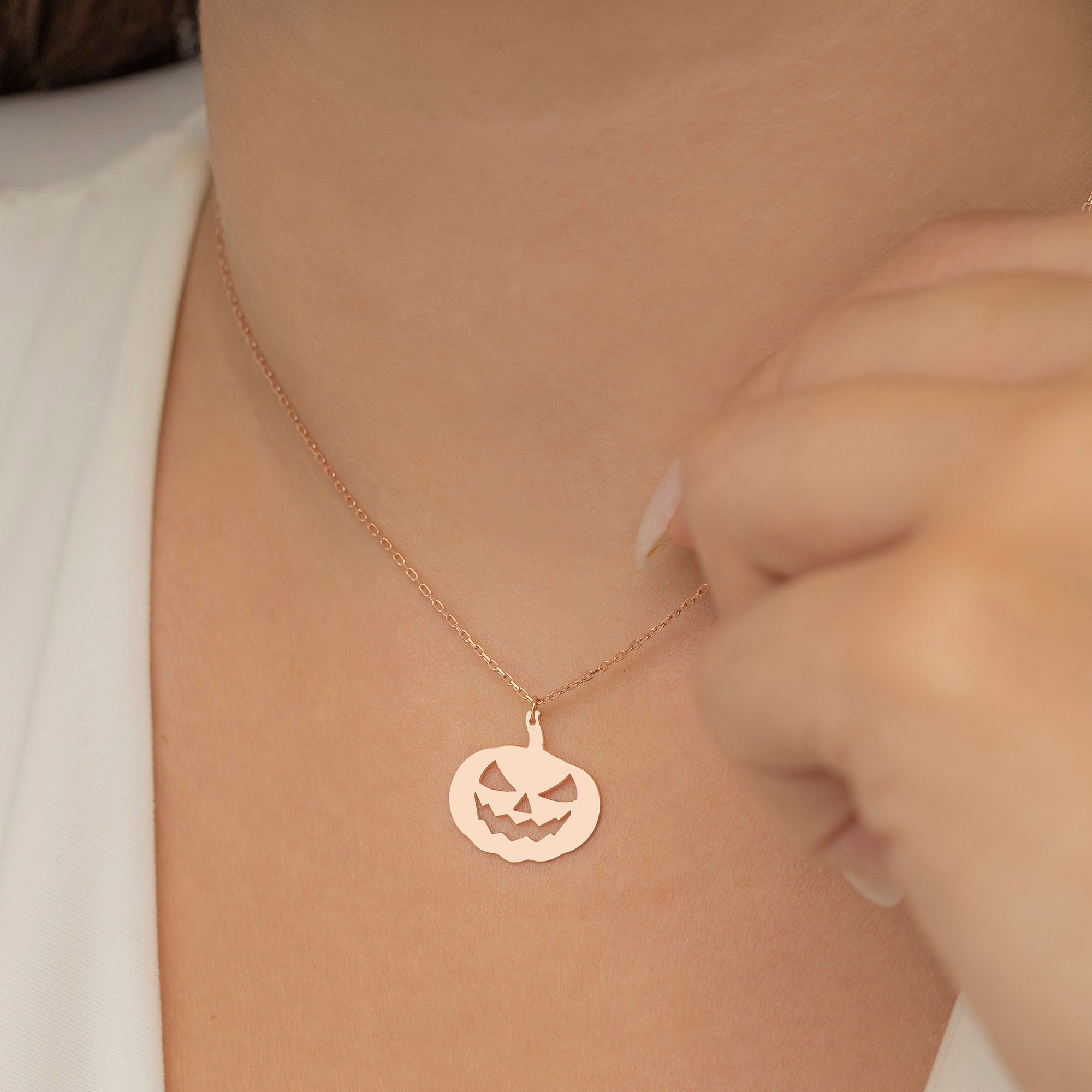 Halloween Necklace, Ghost Necklace, Halloween Jewelry, Halloween Gifts ...