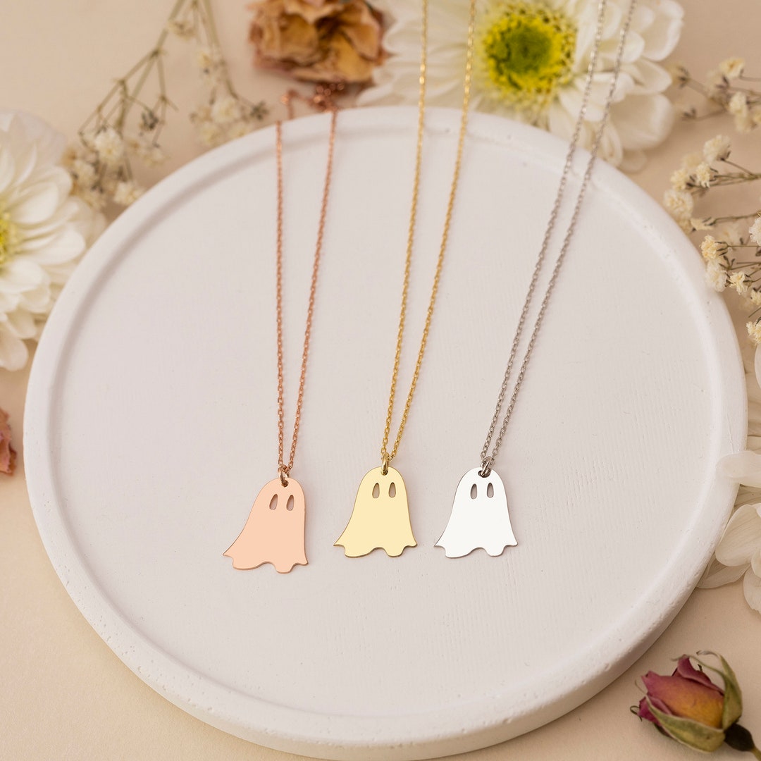 Halloween Necklace, Ghost Necklace, Halloween Jewelry, Halloween Gifts ...