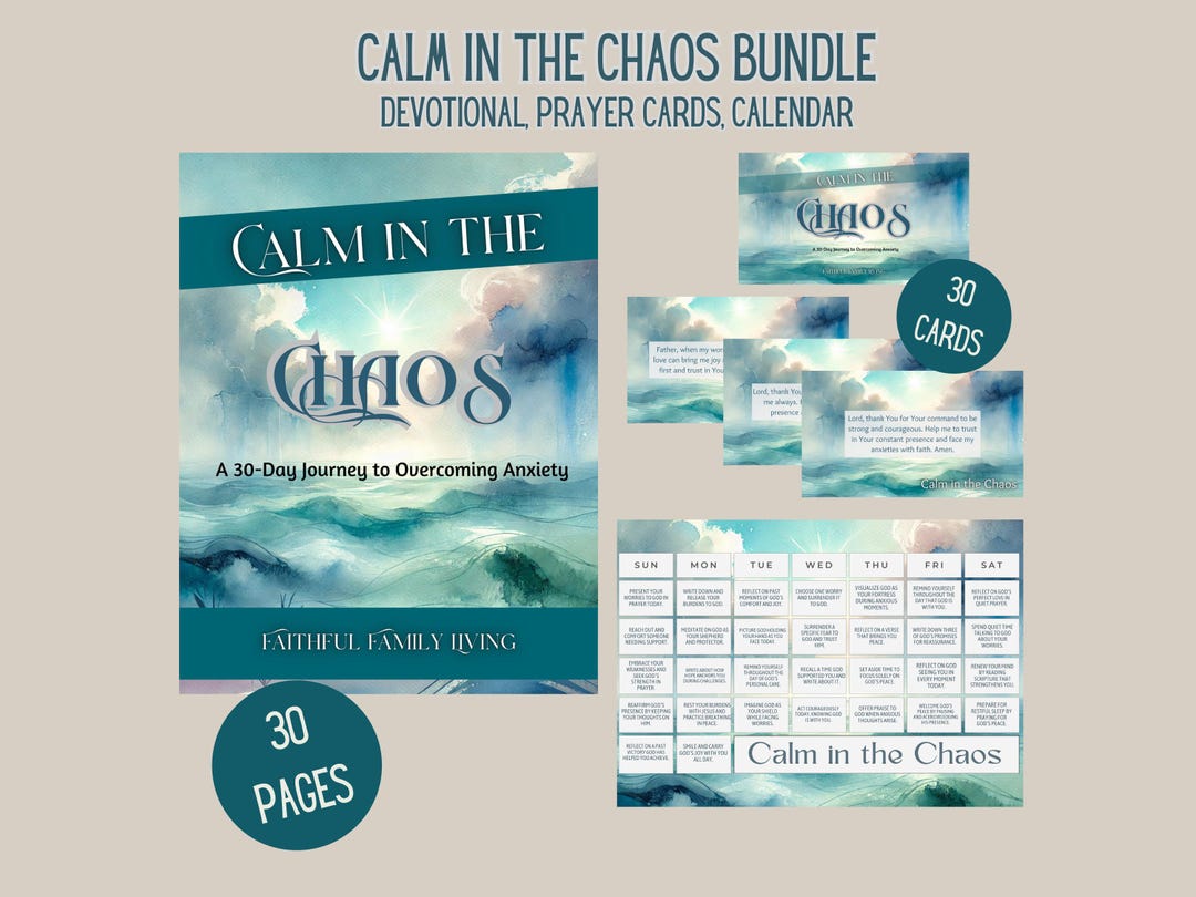 Anxiety Bible Study Guide: Calm in the Chaos 30-day Devotional (digital ...