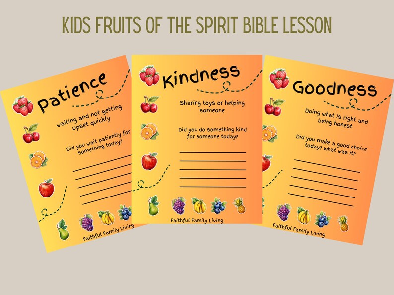 Fruit of the Spirit Kids Bible Lesson, Kids Bible Study Lesson, Kids ...