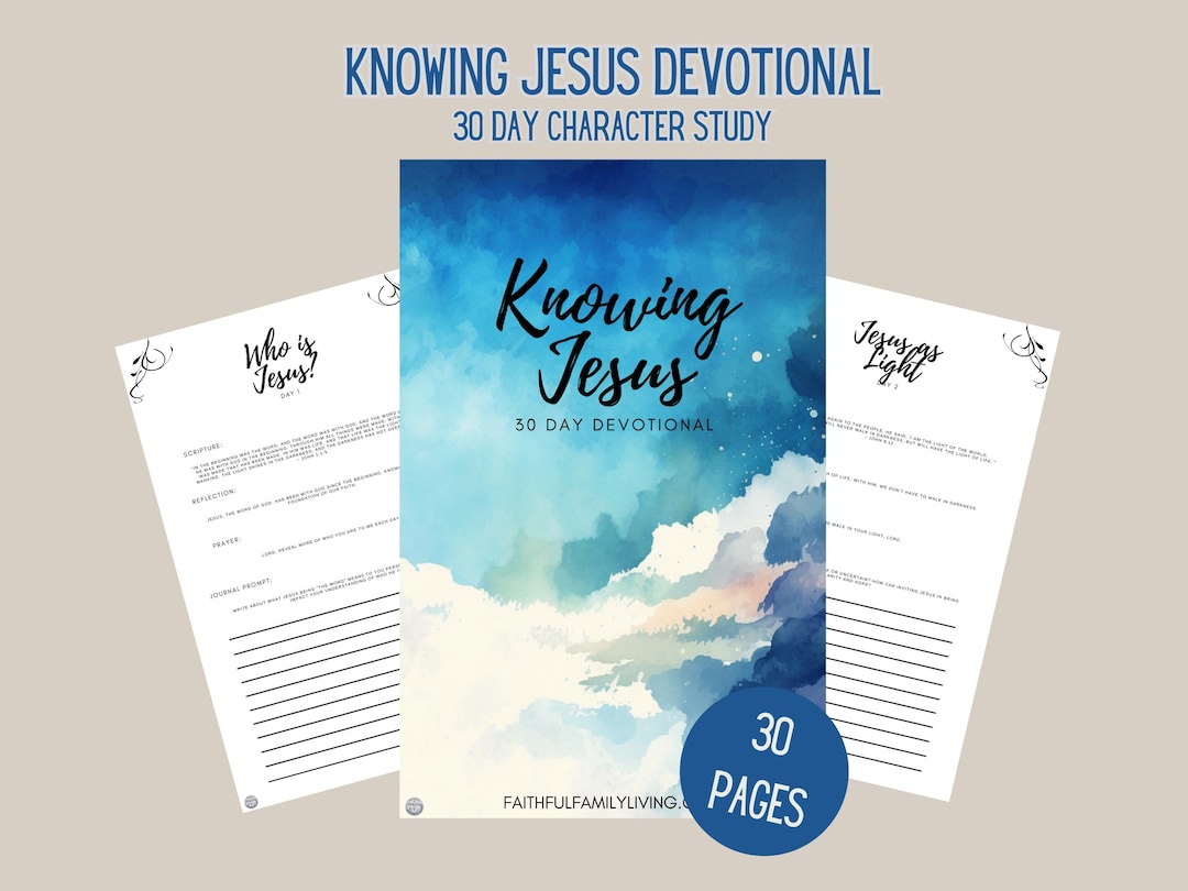 Knowing Jesus 30-day Devotional Journal (digital Download) - Etsy