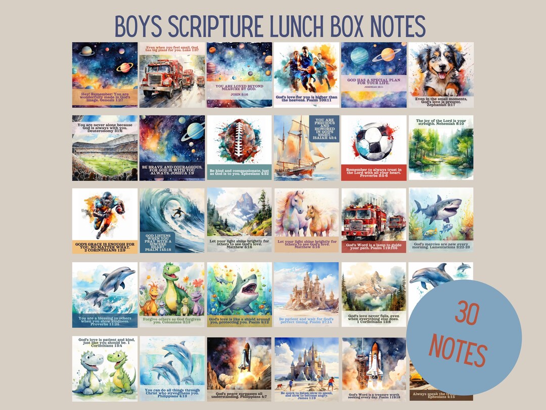 Lunchbox Notes for Boys, Lunch Note Printables, School Lunchbox Notes ...
