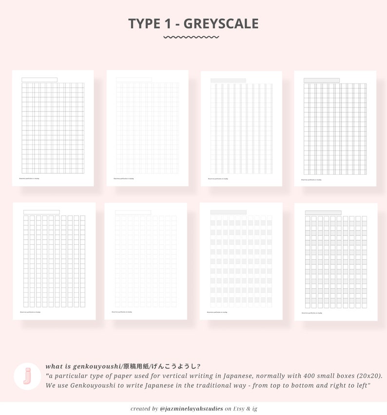 30+ Japanese Essay/genkouyoushi Practice Digital Printable Blank ...