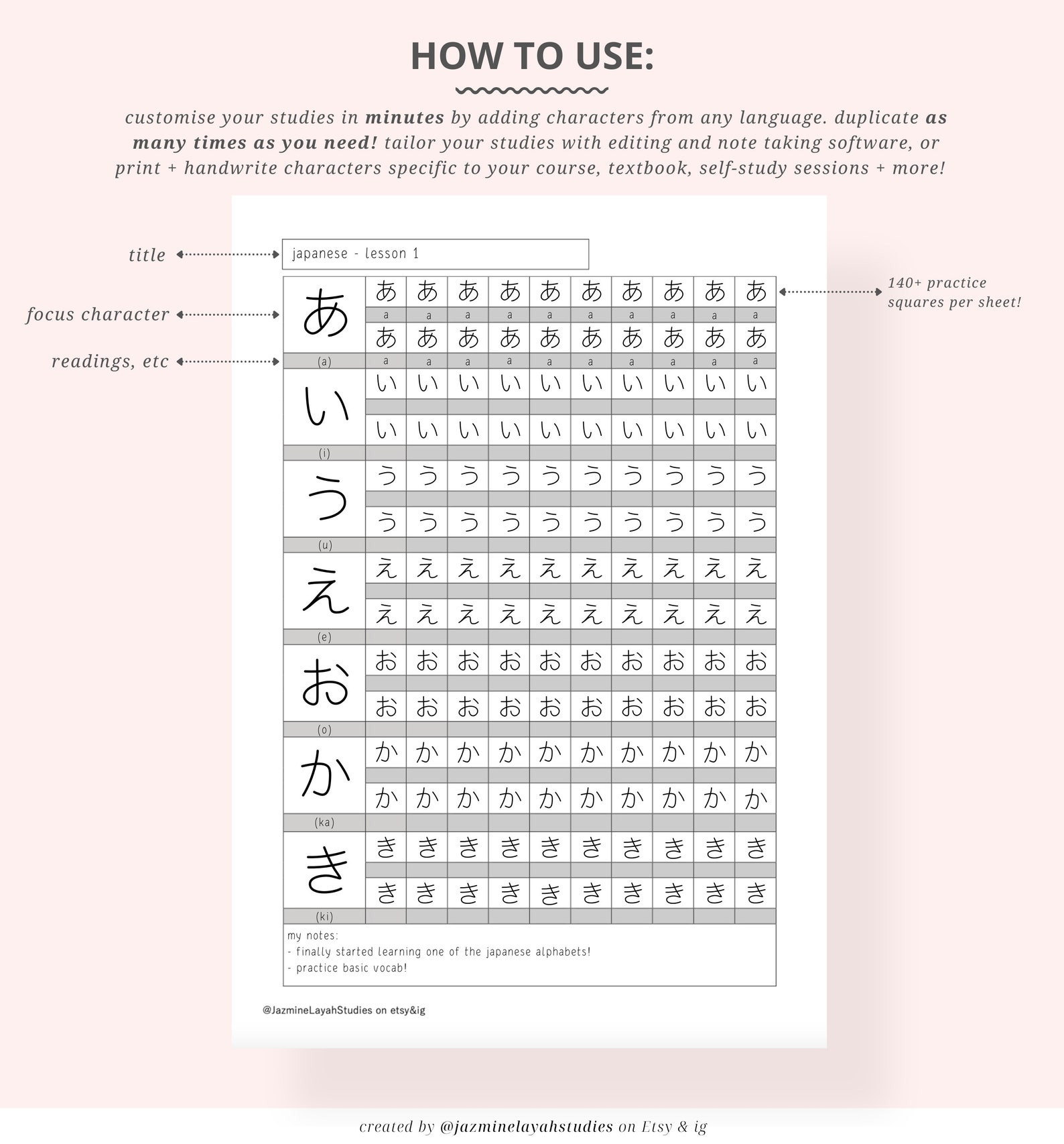 16 Blank Character Practice Printable Language Worksheet - Etsy UK