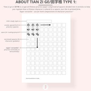 Chinese Hanzi (tian Zi Ge)/ Character Practice Language Worksheet ...