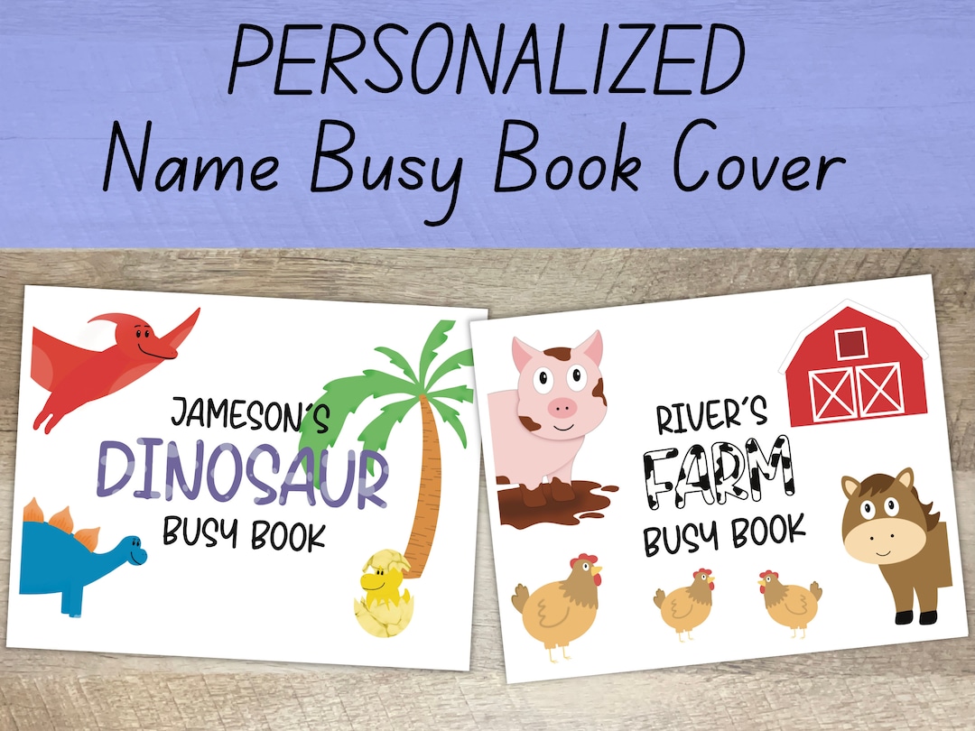 Personalized Name Busy Book Cover | Printable Custom Learning Binder ...