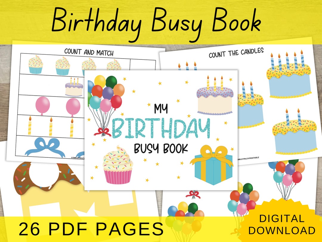 Birthday Busy Book Printable | Printable Fun Kid Learning Activities ...