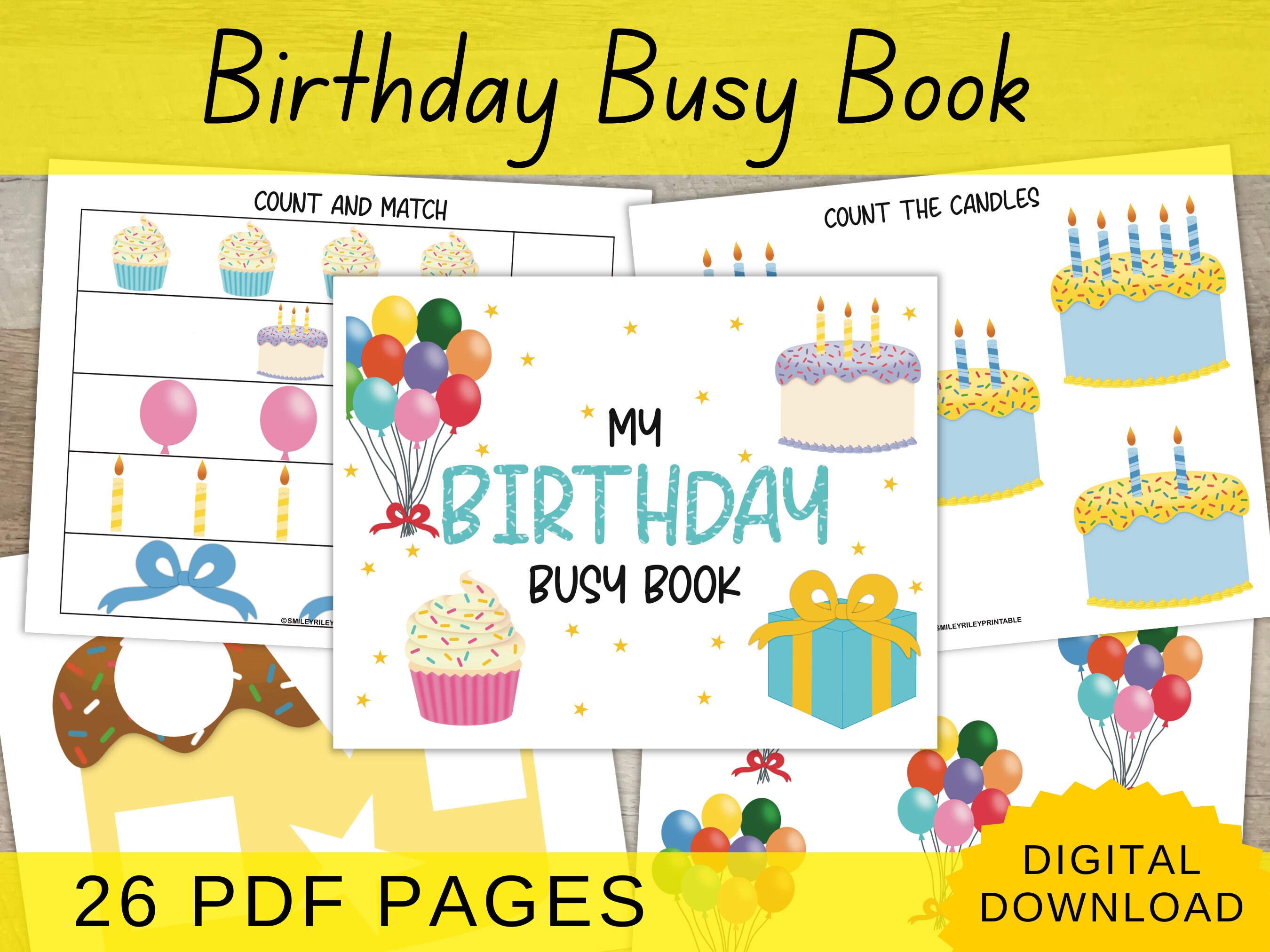 Birthday Busy Book Printable | Printable Fun Kid Learning Activities ...