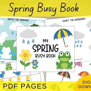 Spring Busy Book Printable Seasonal Spring Printable Kid Learning ...