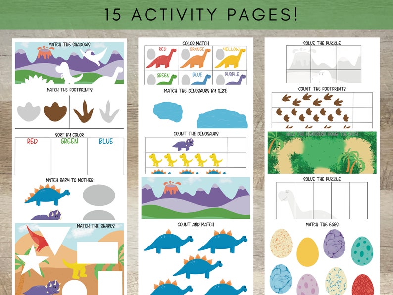 Dinosaur Busy Book Printable | Toddler Learning Binder | Printable Fun ...