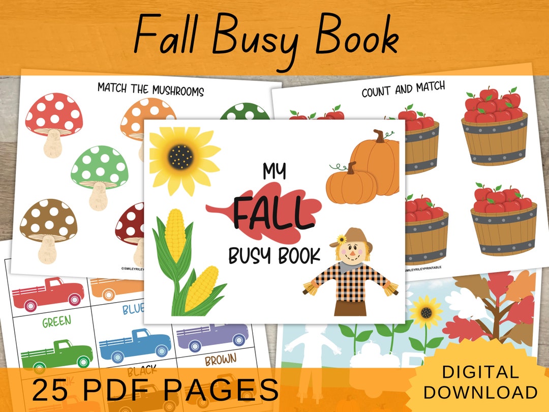 Fall Busy Book Printable | Autumn Printable Fun Kid Learning Activities ...