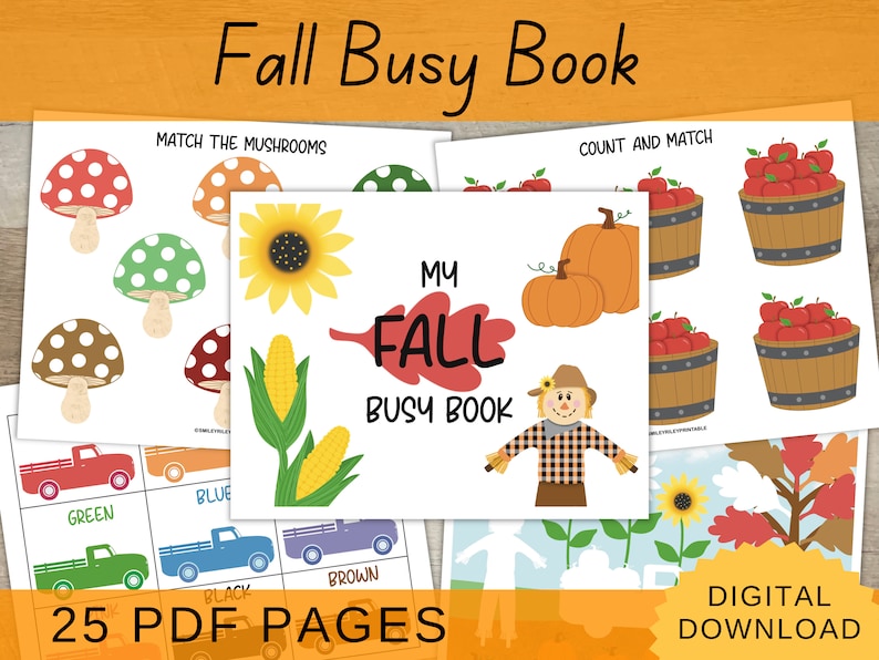 Fall Busy Book Printable | Autumn Printable Fun Kid Learning Activities ...