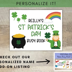 ST Patricks Day Busy Book Printable Spring Printable Kid - Etsy