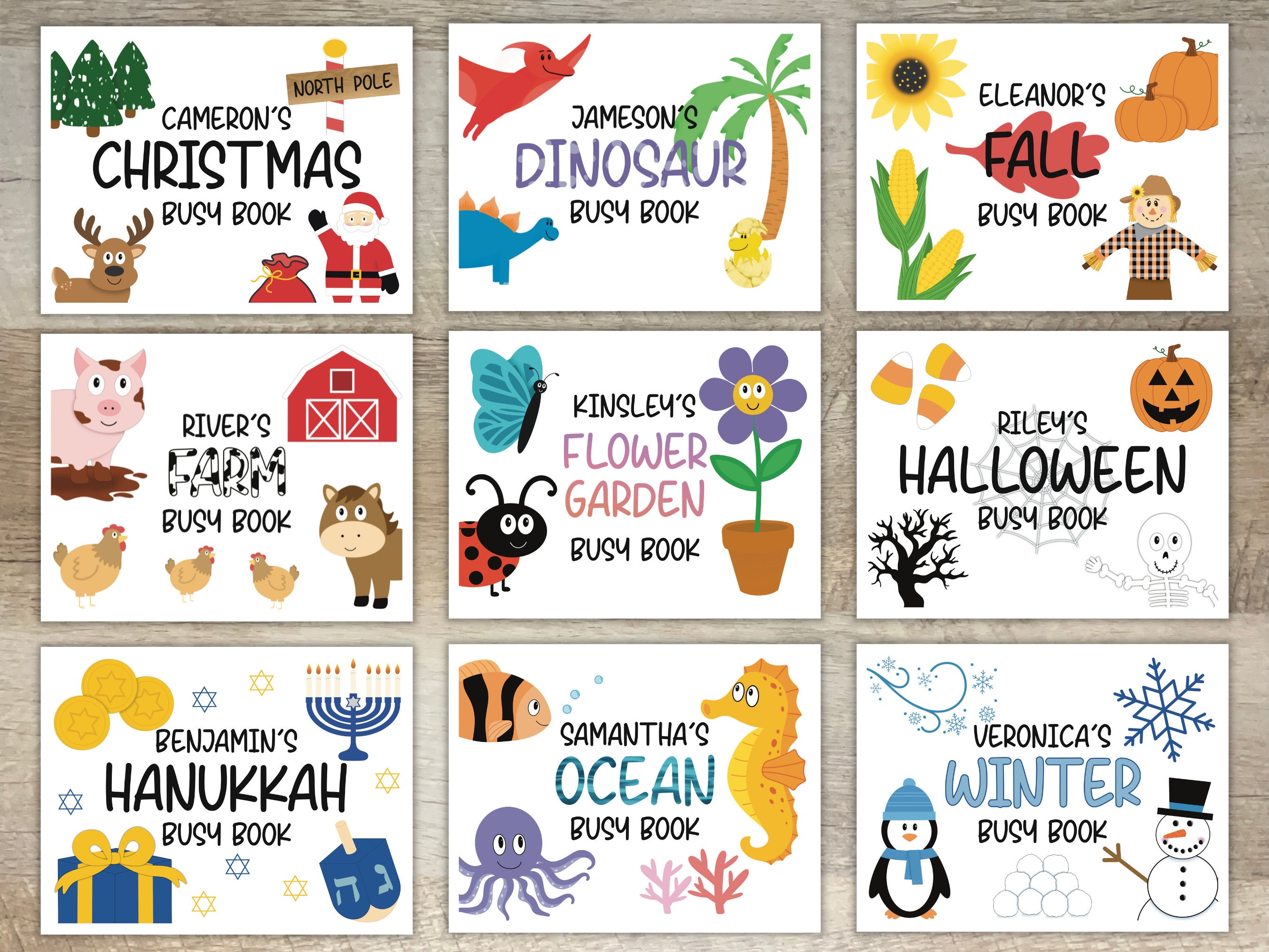 Personalized Name Busy Book Cover | Printable Custom Learning Binder ...