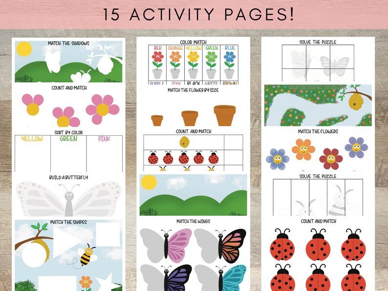 Flower Garden Busy Book Printable | Toddler Learning Binder | Printable ...