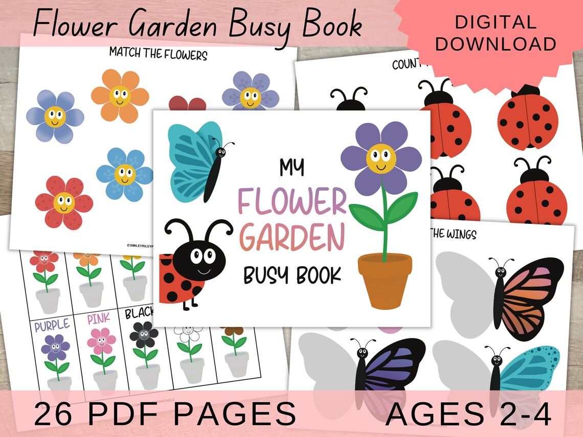 Flower Garden Busy Book Printable Toddler Learning Binder - Etsy