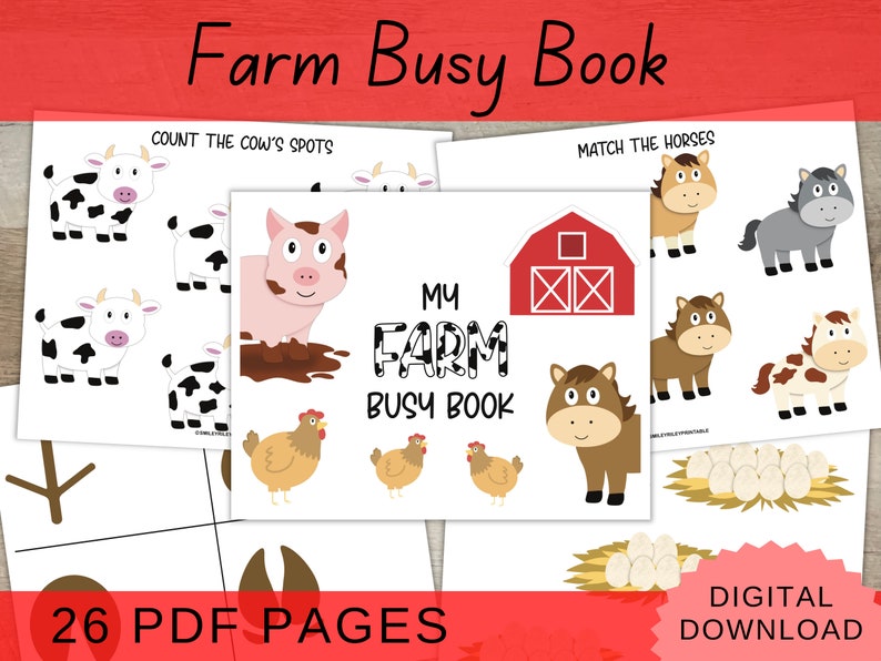 Farm Busy Book Printable | Toddler Learning Binder | Printable Fun ...