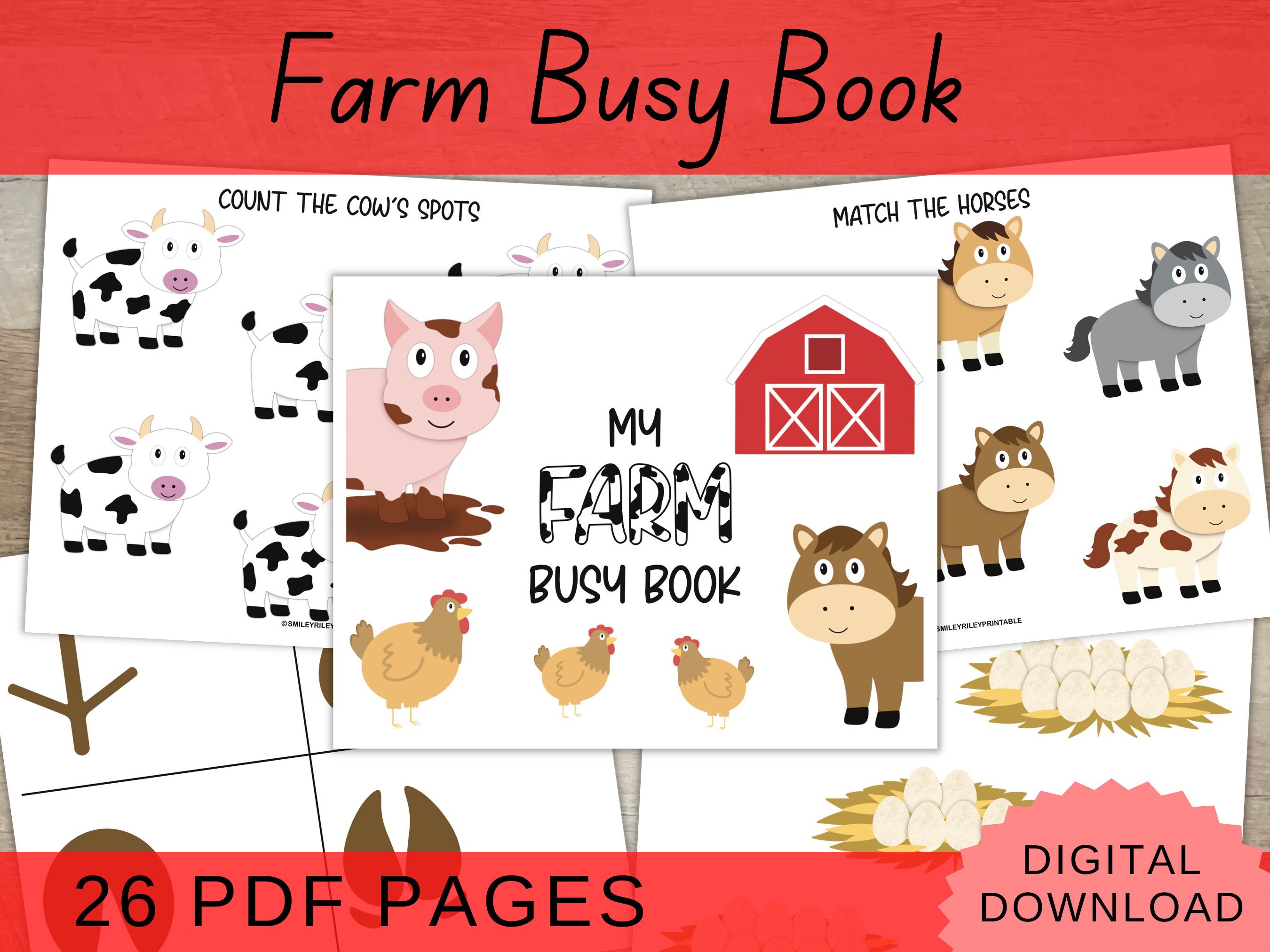 Farm Busy Book Printable | Toddler Learning Binder | Printable Fun ...