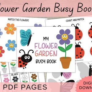 Flower Garden Busy Book Printable | Toddler Learning Binder | Printable ...