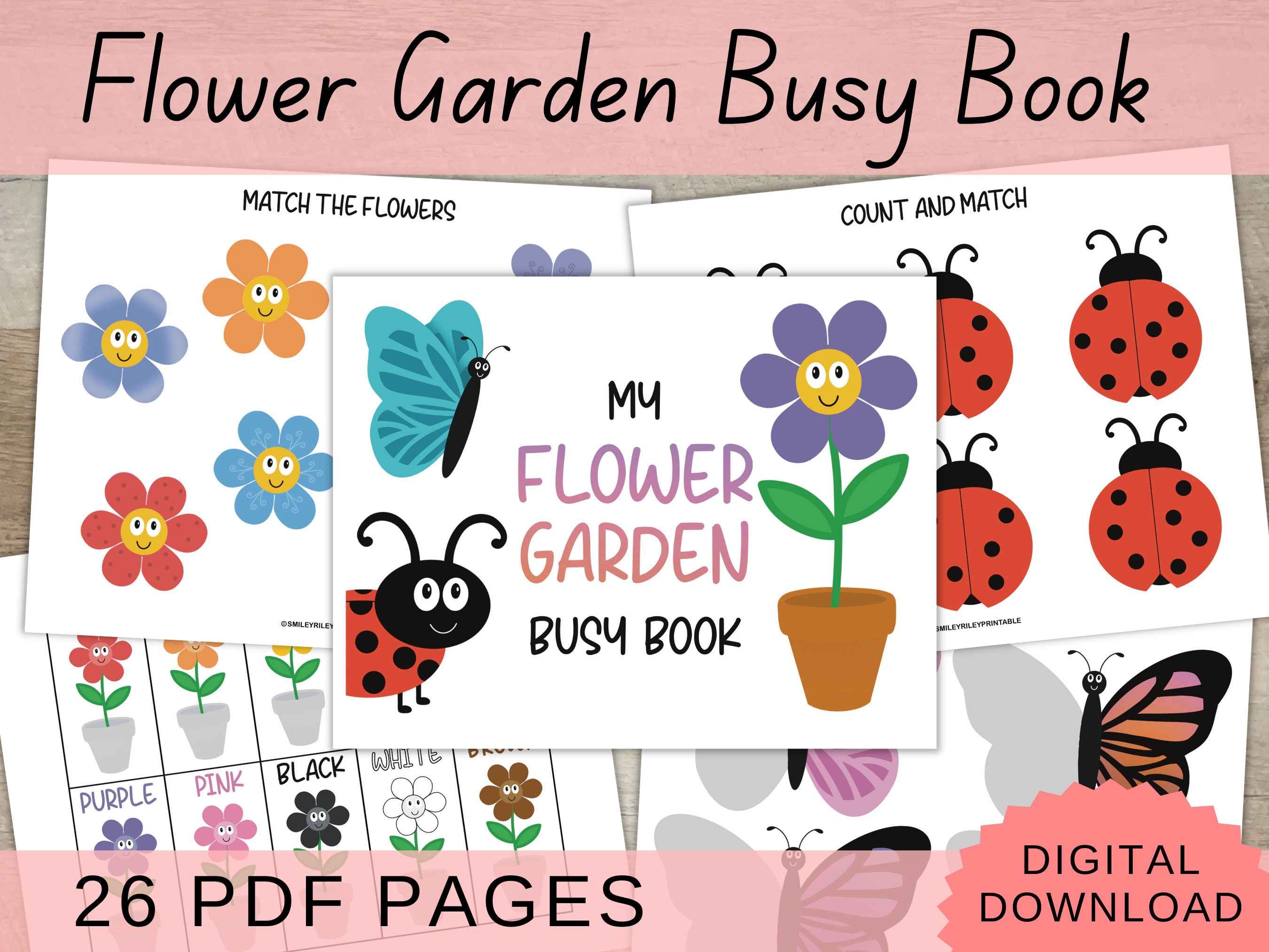 Flower Garden Busy Book Printable | Toddler Learning Binder | Printable ...