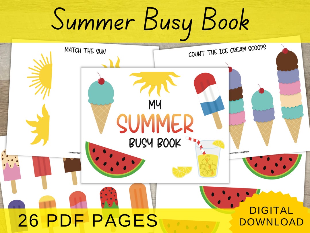 Summer Busy Book Printable | Summer Printable Fun Kid Learning ...